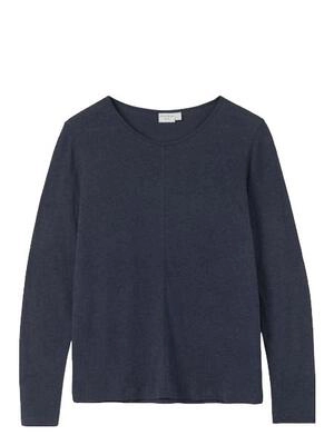 CELTIC & CO. Linen Blend Long Sleeve T-shirt - Navy