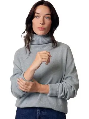 CELTIC & CO. Geelong Slouch Turtleneck Sweater - Skylight