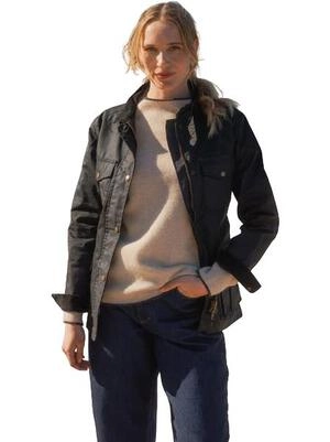CELTIC & CO. British Waxed Cotton Belted Jacket - Black