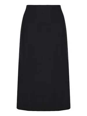 Calvin Klein Wool Midi Skirt - Black
