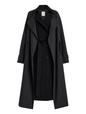 Calvin Klein Ilia Wool Trench Coat - Black