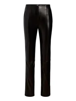 KHAITE Ryden Plonge Leather Straight-Leg Pants