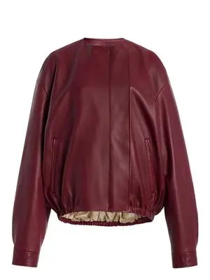 Calvin Klein Estelle Leather Jacket - Burgundy