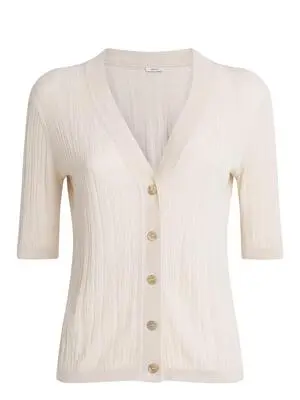JOSEPH Silk-cotton Knit Cardigan - Beige