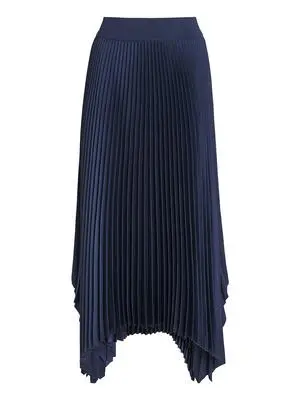 JOSEPH Plissé Ade Midi Skirt - Blue