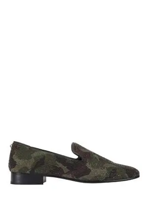 Kurt Geiger Suede Embellished Ace Loafers - Green