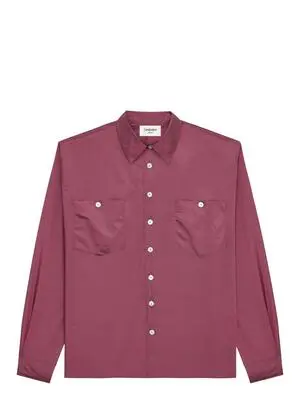 Saint Laurent Taffeta Twin-pocket Shirt - Burgundy