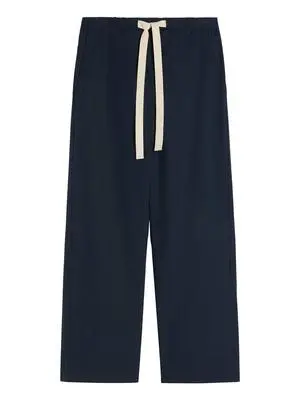 Max Mara Cotton Wide-leg Trousers - Blue