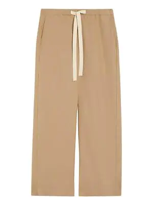 Max Mara Cotton Wide-leg Trousers - Beige