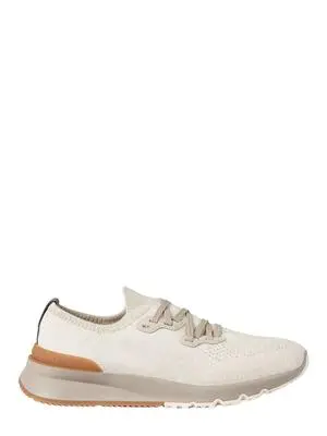BRUNELLO CUCINELLI Cotton-Blend Chiné-Knit Sneakers