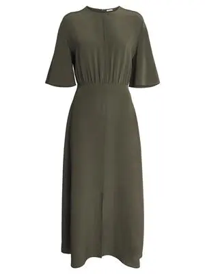 JOSEPH Silk Crepe Silsila Midi Dress - Green