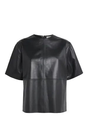 JOSEPH Nappa Leather Tanjic T-shirt - Black