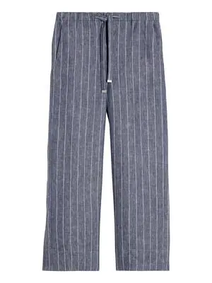 Max Mara Cresta Striped Linen Trousers - Blue