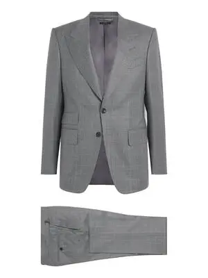 TOM FORD Wool Check Shelton 2-piece Suit - Black
