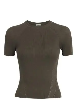 JOSEPH Knitted Belarb T-shirt - Green