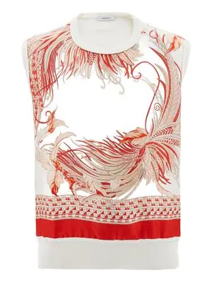 FERRAGAMO Sleeveless Cotton-silk Sweater - White