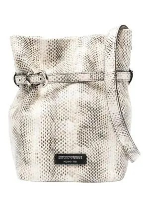 Emporio Armani Leather Bucket Bag - Grey