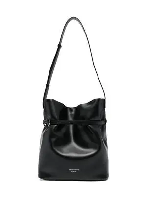 Emporio Armani Leather Bucket Bag - Black