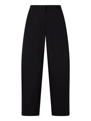 ST. AGNI Wool Barrel-leg Trousers - Black