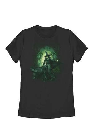 WICKED: FOR GOOD Elphaba Green Forest Graphic T-shirt - Black