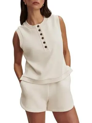 Varley Marla Button Placket Tank - Pristine