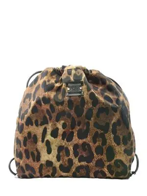 CHRISTIAN LOUBOUTIN 2010s Leopard-print Backpack - Brown