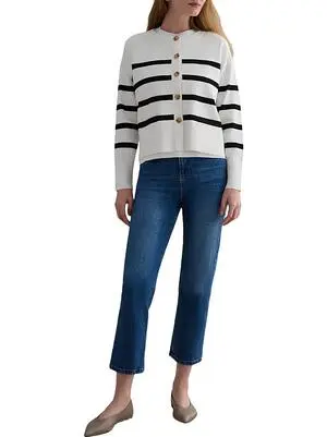 HOBBS LONDON Megan Cardigan - Ivory Navy