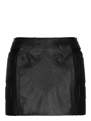 Dolce & Gabbana Nappa Leather Miniskirt - Black