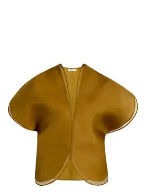Khaite Briar Silk-organza Top - Bronze