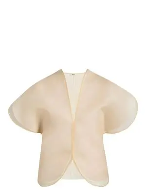 Khaite Briar Silk-organza Top - Nude