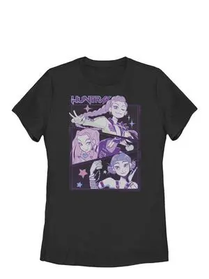 KPOP DEMON HUNTERS Huntrix Group Panels Graphic T-shirt - Black