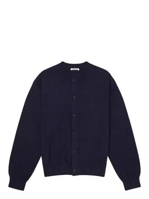 Auralee Brushed Cashmere And Cotton-blend Cardigan - Blue