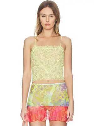 Free People Lace Cami - Lemon