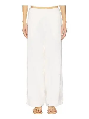 Free People Demi Cotton Linen Wide Leg Pants - Ivory