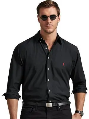 Ralph Lauren Stretch Poplin Shirt Polo Black
