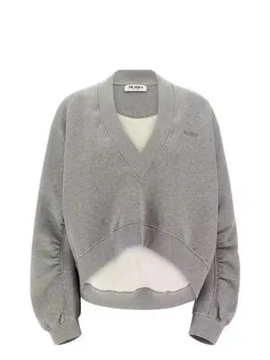 Attico Logo-embroidered V-neck Sweatshirt - Grey