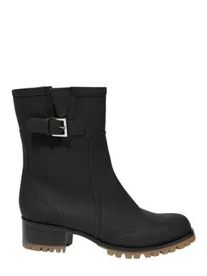 RED VALENTINO Coated Leather Ankle Boots