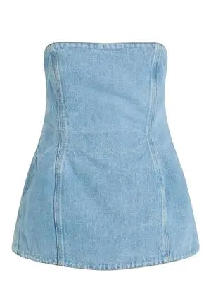 Magda Butrym Strapless Denim Top - Light Denim