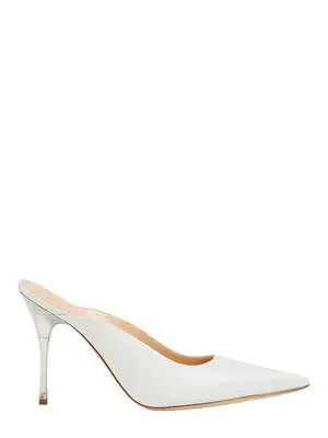 Magda Butrym Leather Pointed Toe Mules - White