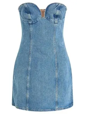 MAGDA BUTRYM Strapless Denim Mini Dress