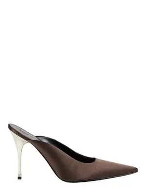 Magda Butrym Satin Mules - Chocolate