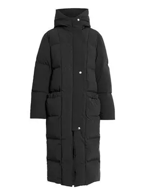 JIL SANDER Quilted Shell Hooded Down Coat - Black