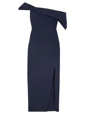 Roland Mouret Roland Mouret One-Shoulder Crepe Gown Navy