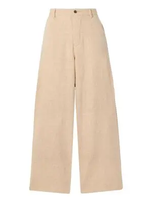 THE ELDER STATESMAN Wide-leg Linen-blend Pants - Sand