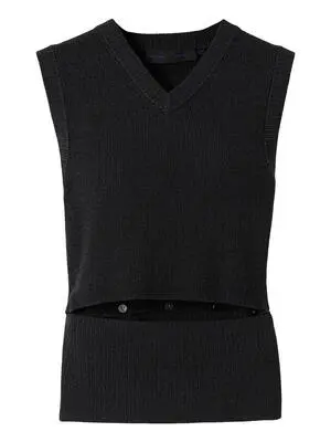 Proenza Schouler Ribbed-knit Vest - Charcoal