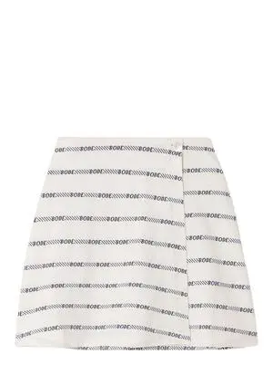 BODE Jacquard-Knit Cotton Mini Wrap Skirt