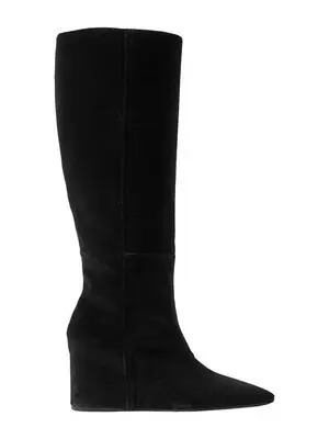 Gabriela Hearst Remedios Velvet Wedge Knee Boots Black