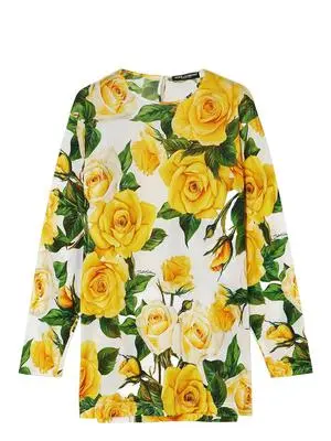 Dolce & Gabbana Floral-print Organza Blouse - Yellow