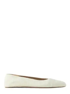 Gabriela Hearst Andre Calf Hair Pointed Toe Flats - Ivory