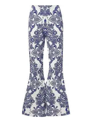 Etro Jacquard-knit Flared Pants - Indigo